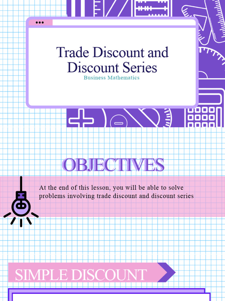 Trade Discount and Discount Series | PDF | Discounts And Allowances ...