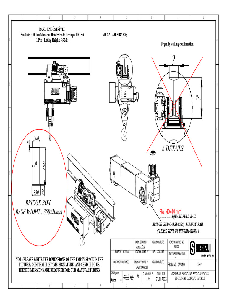 Technical Specs for Monorail Setup | PDF