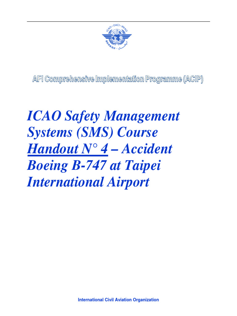 ICAO SMS Handout No 4 | Download Free PDF | Runway | Airport