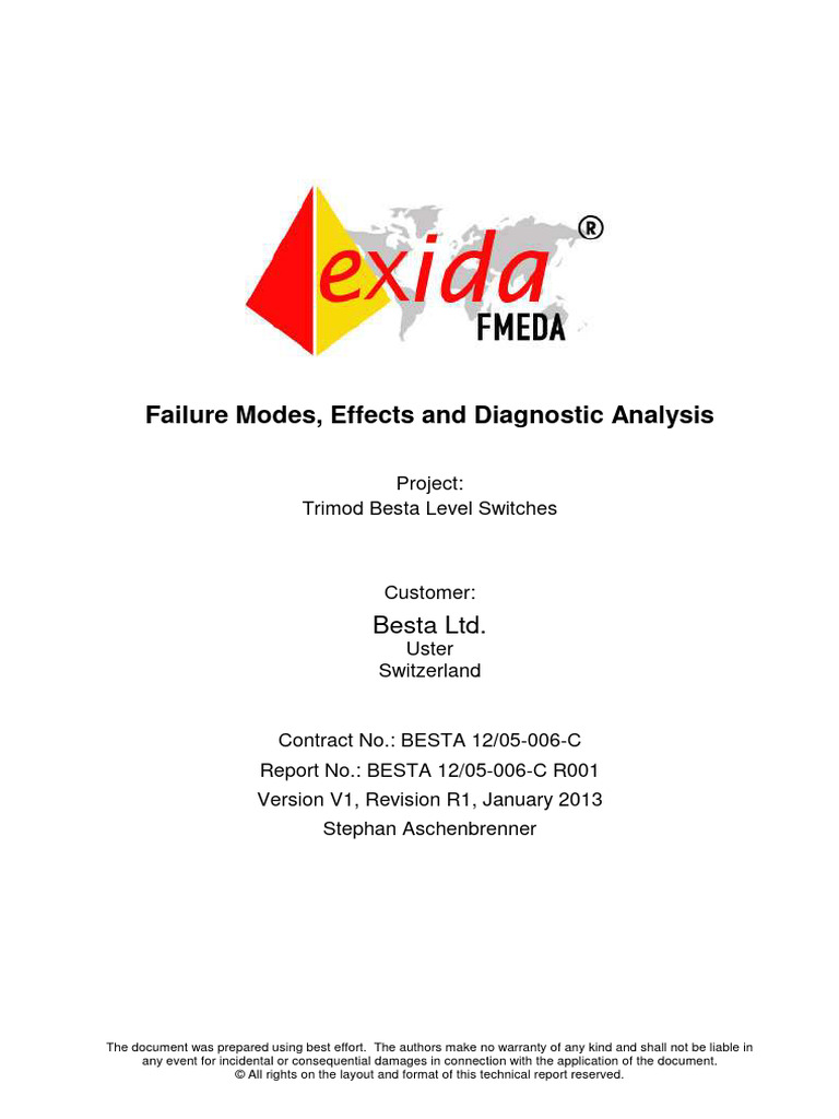 Bachofen Seria TrimodBesta Raport Exida FMEDA SIL | PDF | Safety | Systems Engineering