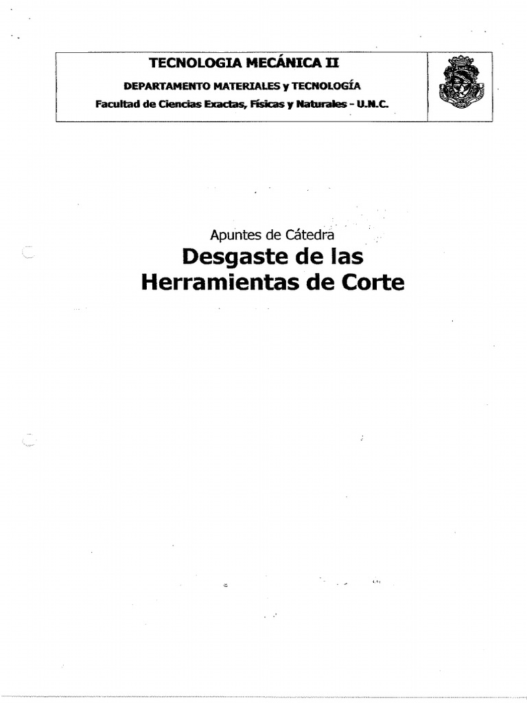 Desgaste de Las Htas. de Corte Apunte 1 | PDF