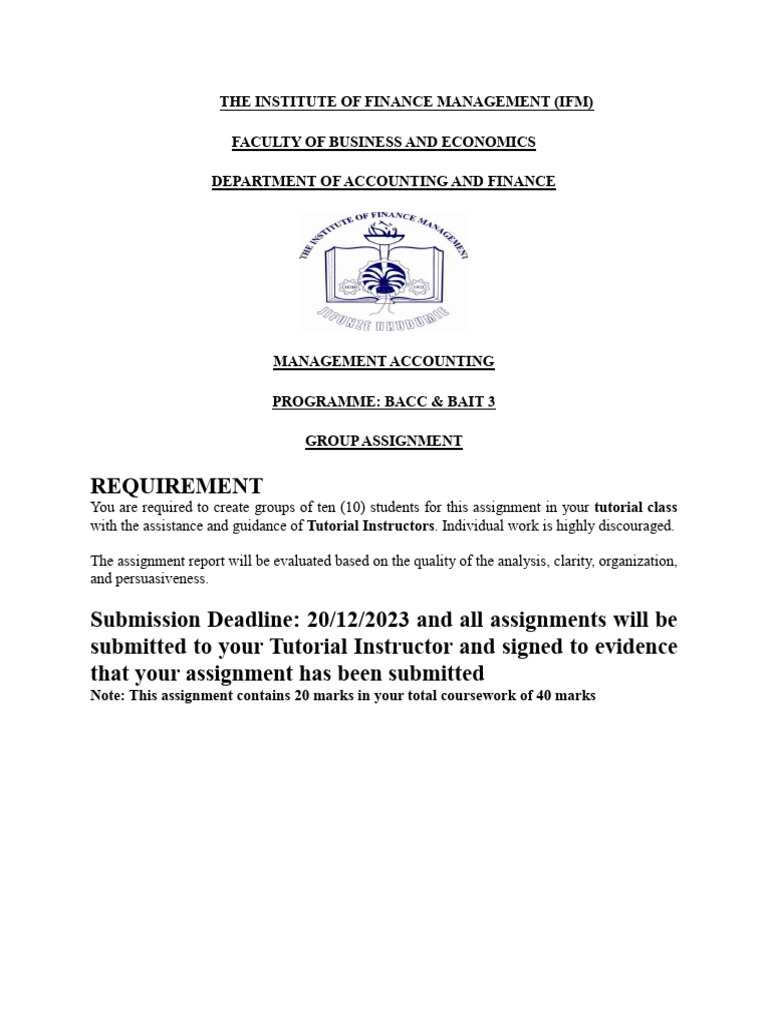 Assignment BACC and BAIT 3 | PDF | Cost | Outsourcing