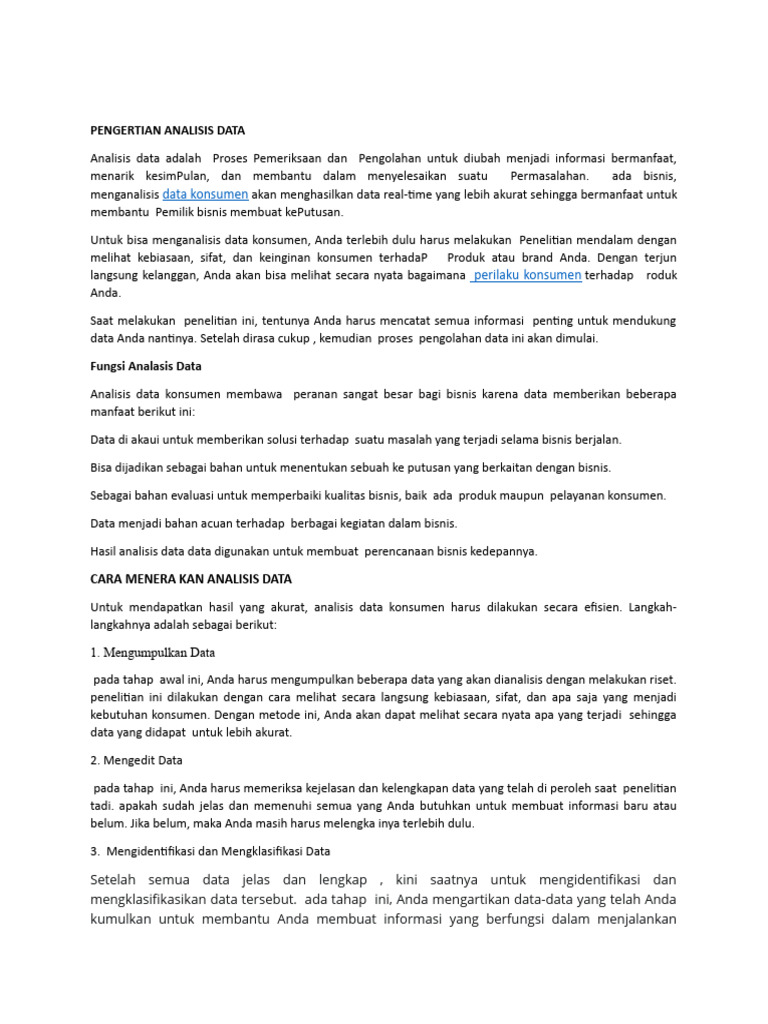 Pengertian Analisis Data - Ifha | PDF