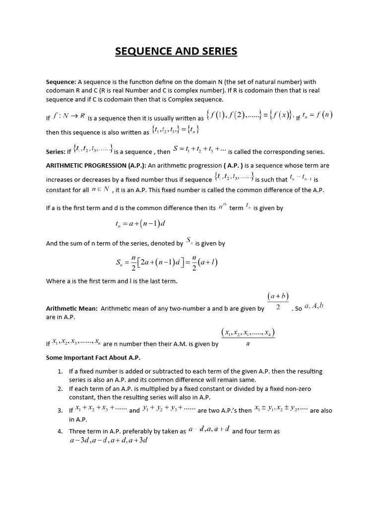 Sequence and Series 72-2-76 | PDF | Mean | Sequence