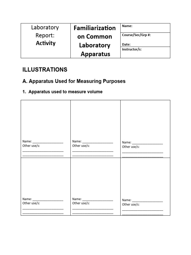 Activity 1- Familiarization of Common Lab Apparatus | PDF ... Activity 1- Familiarization of Common Lab Apparatus | PDF ...