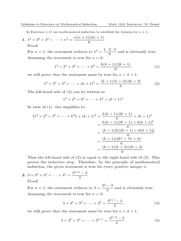 Solutions To Exercises On Mathematical I | PDF | Mathematical Proof | Mathematical Concepts