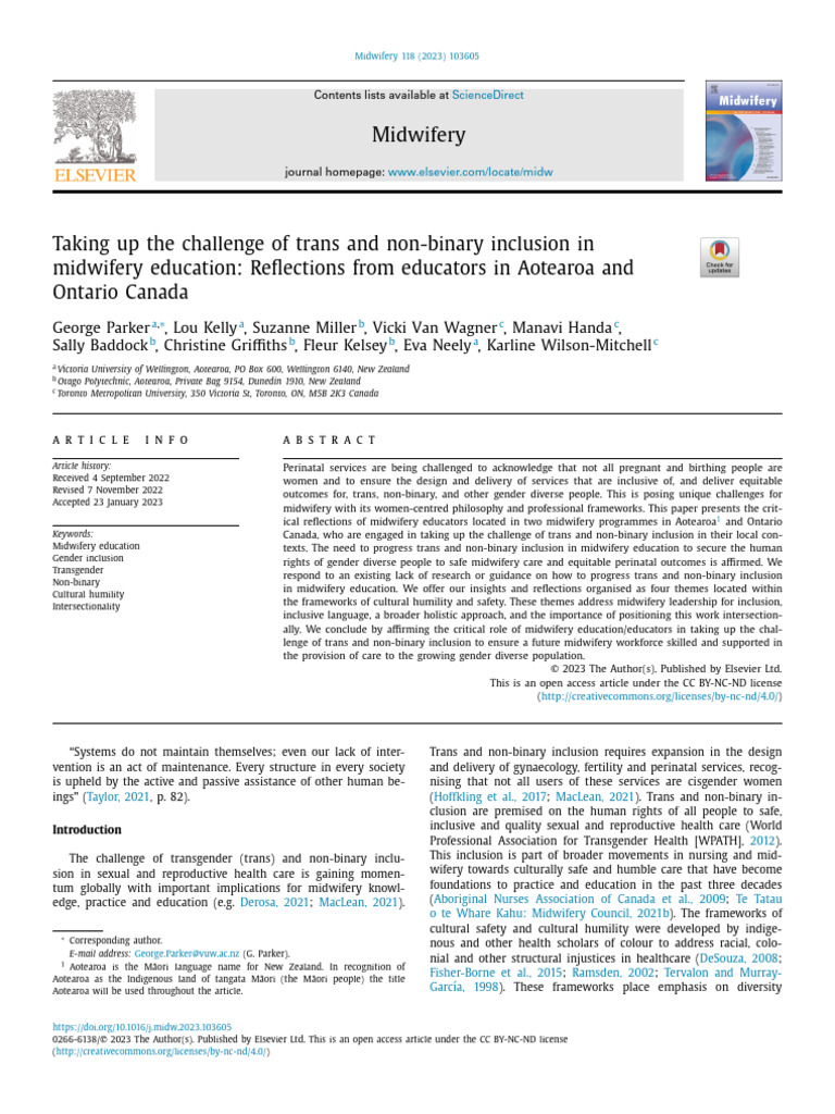 Midwifery Education: Gender Inclusion | PDF | Midwife | Transgender