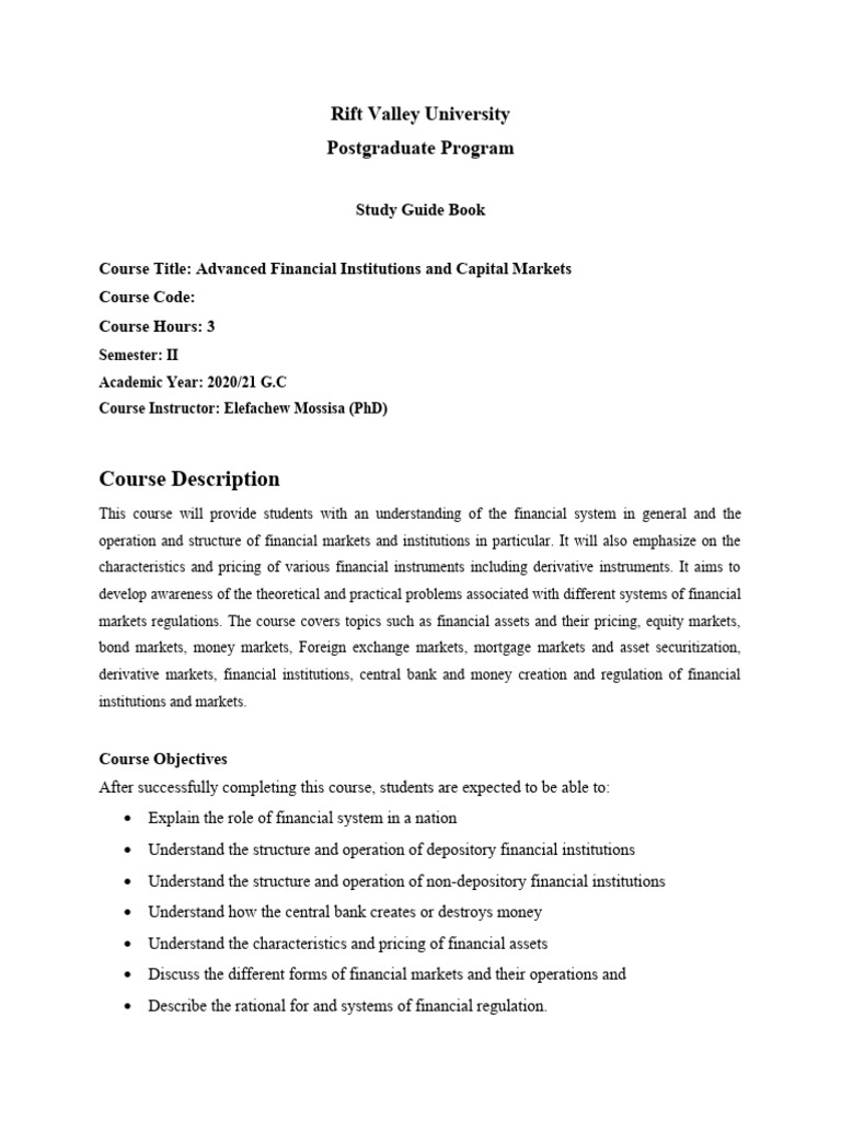 Advanced FICM Course Guide Book | PDF | Banks | Derivative (Finance)