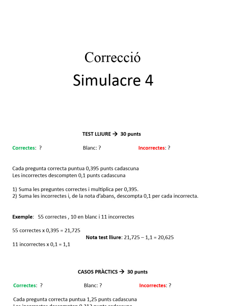 Correcció Simulacre 4 | PDF
