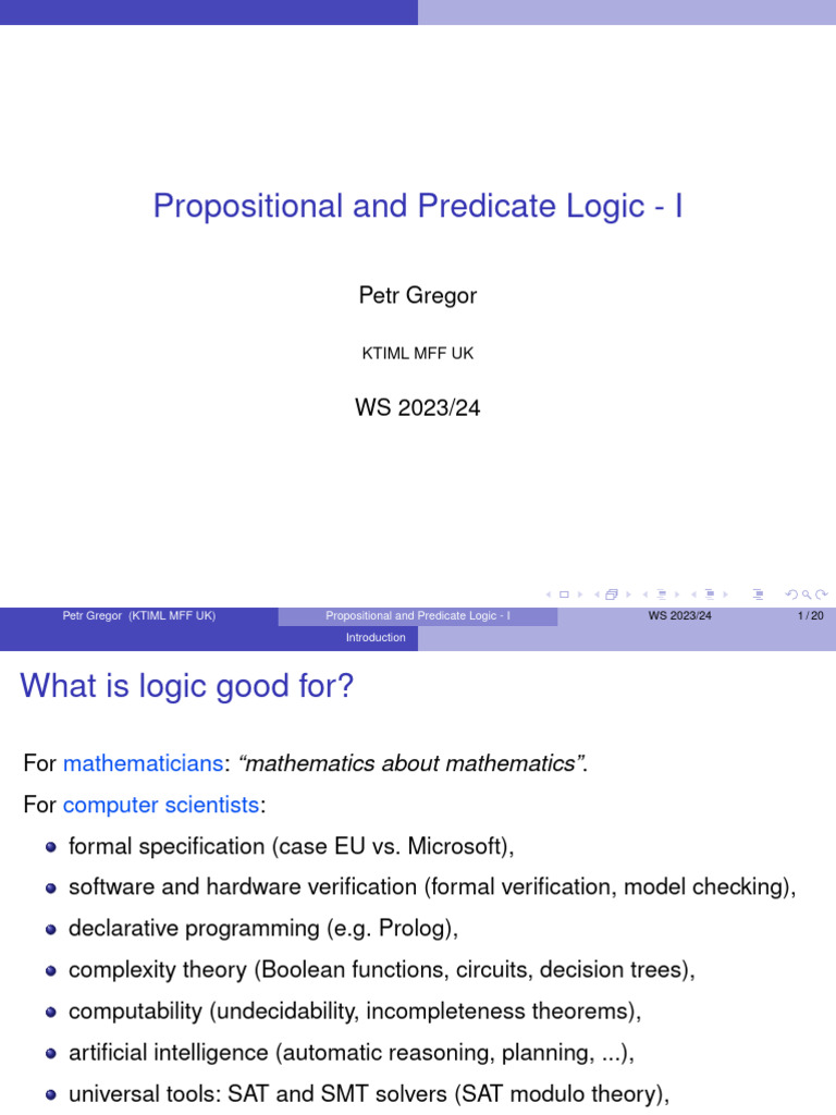 Vpl01 Pdf First Order Logic Mathematical Logic 