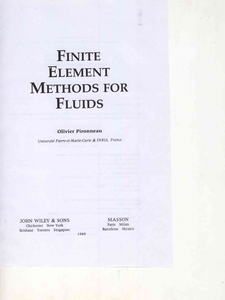 Finite Element Methods For Fluids Pdf Navierstokes Equations