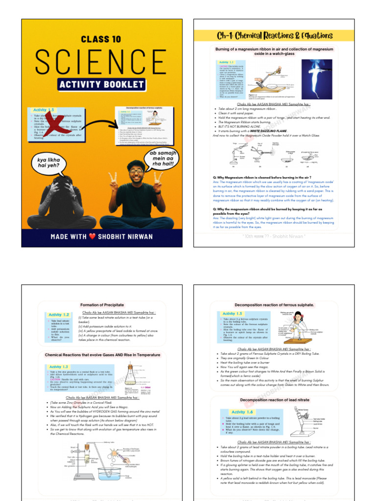 Activity Booklet Science 10th 2023 | PDF | Magnesium | Sulfuric Acid