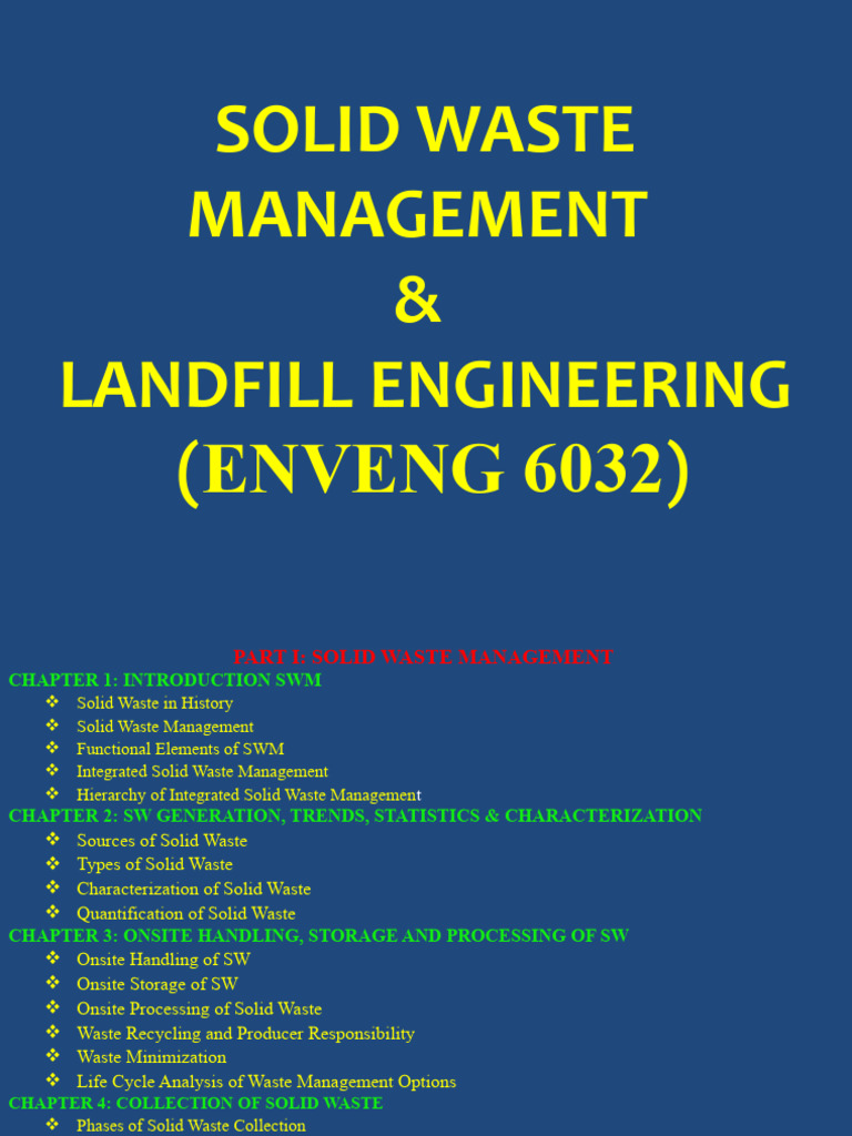 Solid Waste Engineering | PDF | Waste Management | Waste
