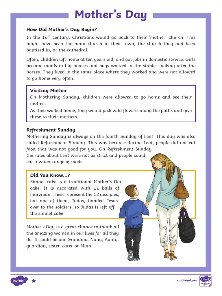 T TP 2549787 Mothers Day Reading Comprehension Activity English ...