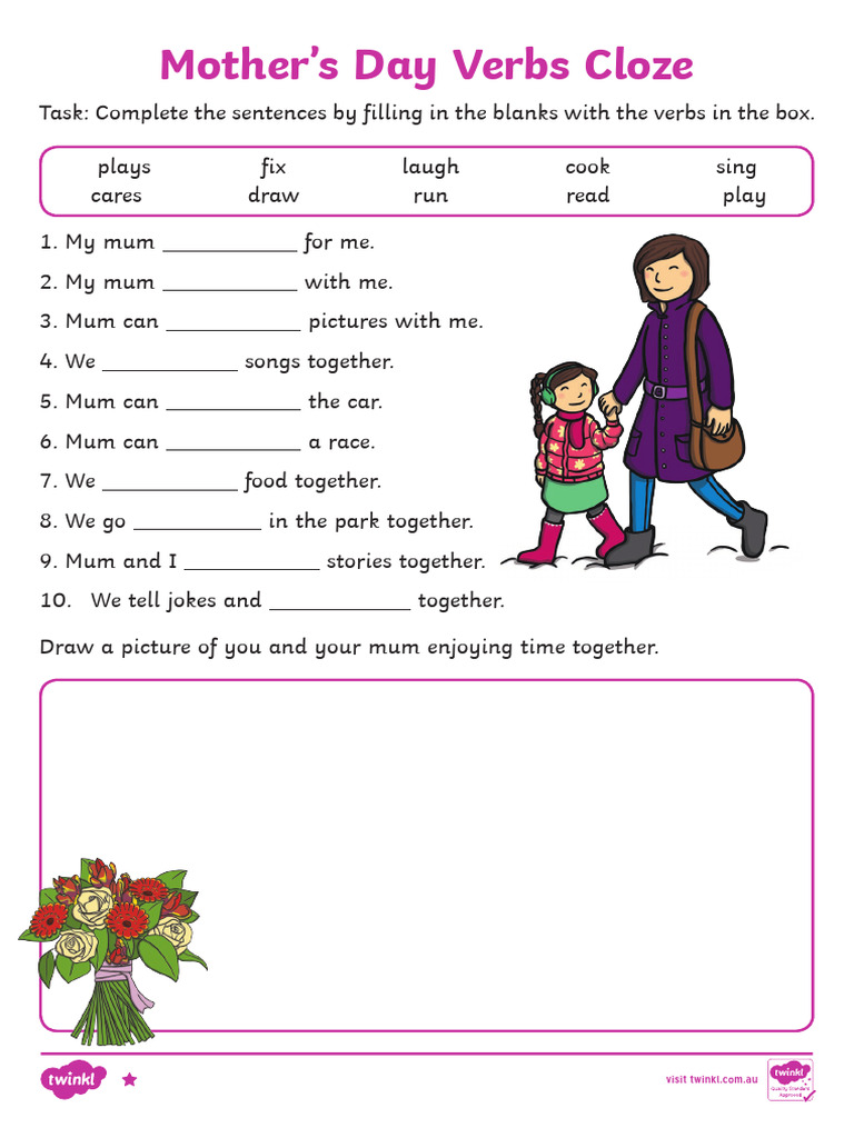 Mother's Day Cloze Activities | PDF | Morphology | Language Mechanics