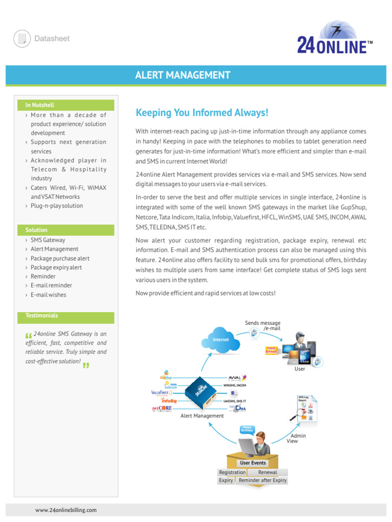 Alert Management | PDF | Internet | Internet Service Provider