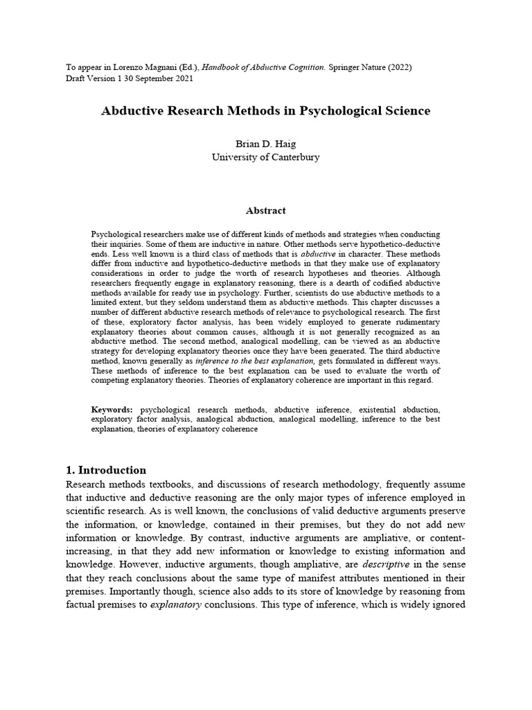 Abductive Methods2 2021 | PDF | Causality | Analogy