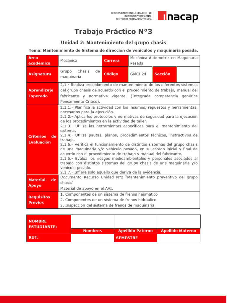 Trabajo Prac N3 - TP3 Hecha | PDF | Neumático | Herramientas