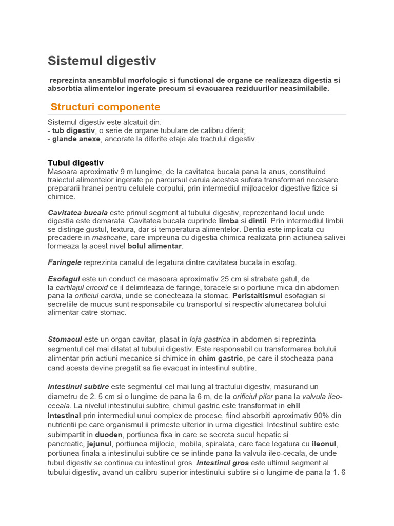 Sistemul Digestiv | PDF