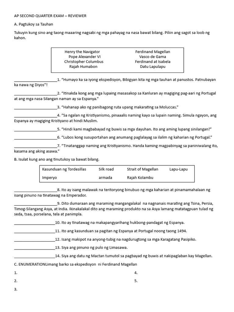 Ap5 Second Quarter Exam | PDF