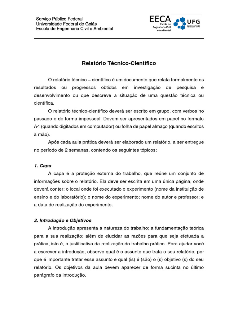 Modelo Relatrio | PDF | Método científico | Dados
