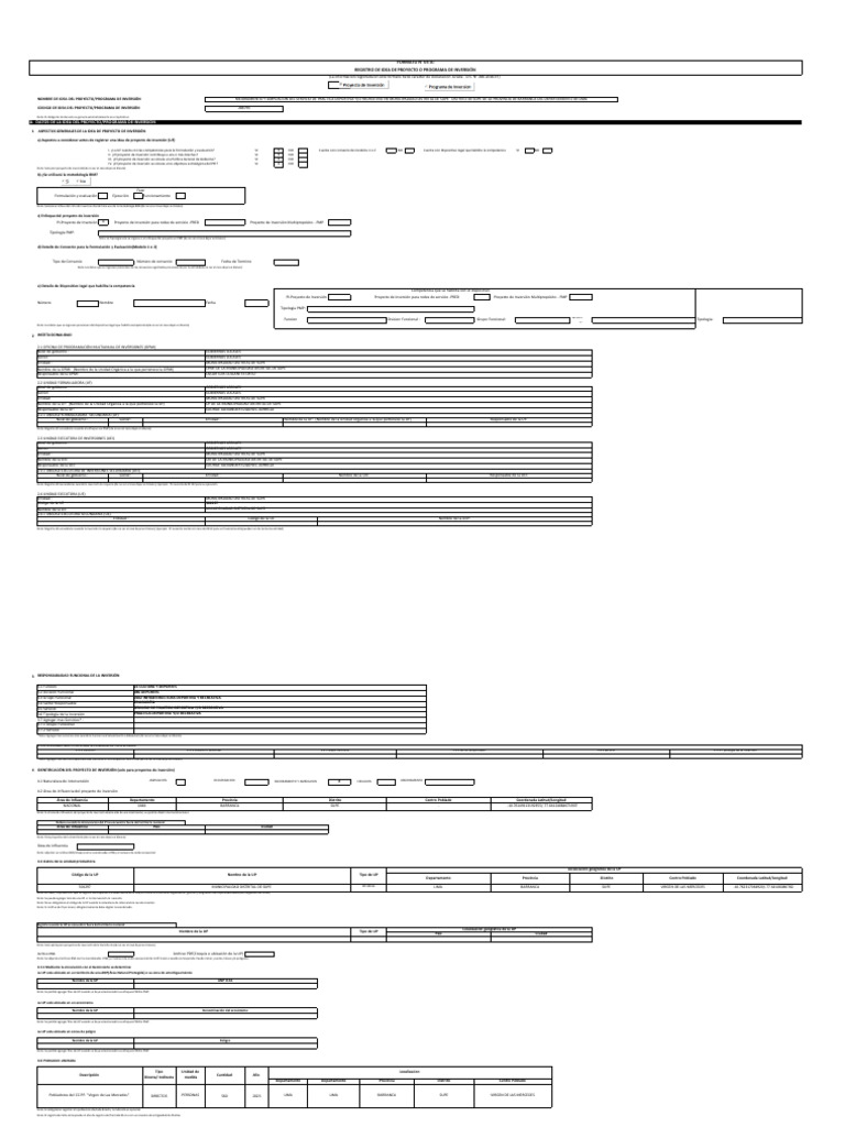 Formato 05-A - Registro de Ideas de Proyecto - Practica Deportiva | PDF | Infraestructura ...