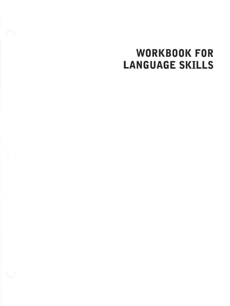 Workbook For Language Skills | PDF