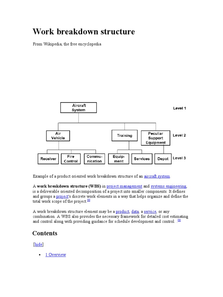 Work Breakdown Structure | PDF | Product Development | Production And ...