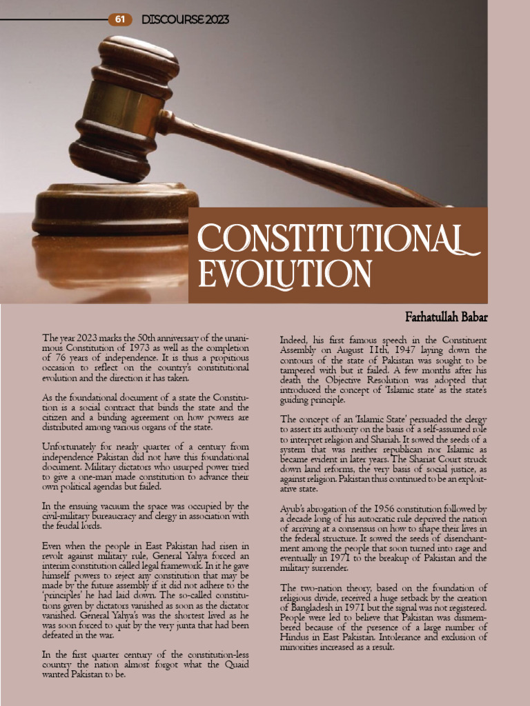 Constitutional Evolution | PDF | Constitution | Parliament Of Pakistan
