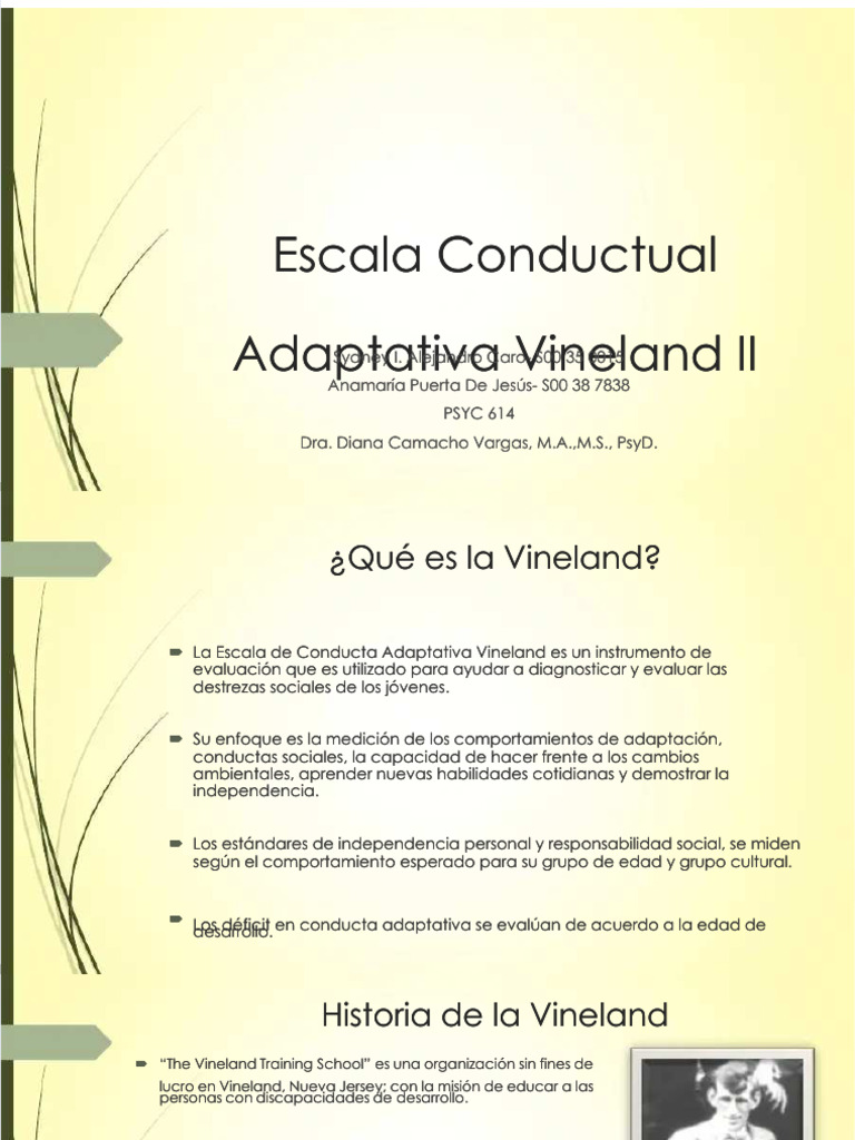 Escala de Conducta Adaptativa Vineland II | PDF | Ciencias sociales ...