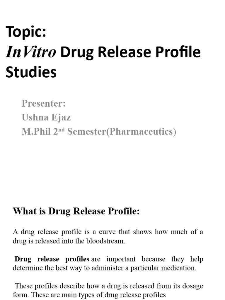 InVitro Drug Release Profile Studies | PDF | Filtration | Nanoparticle