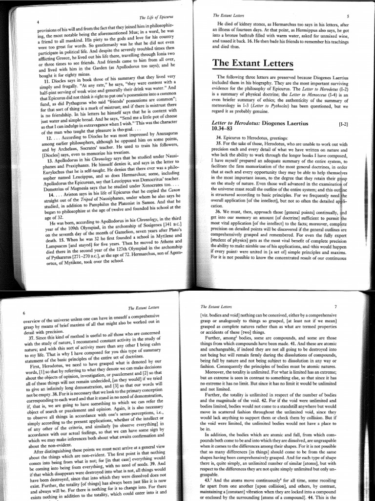 Epicurus - Letter To Herodotus - From Inwood and Gerson | PDF