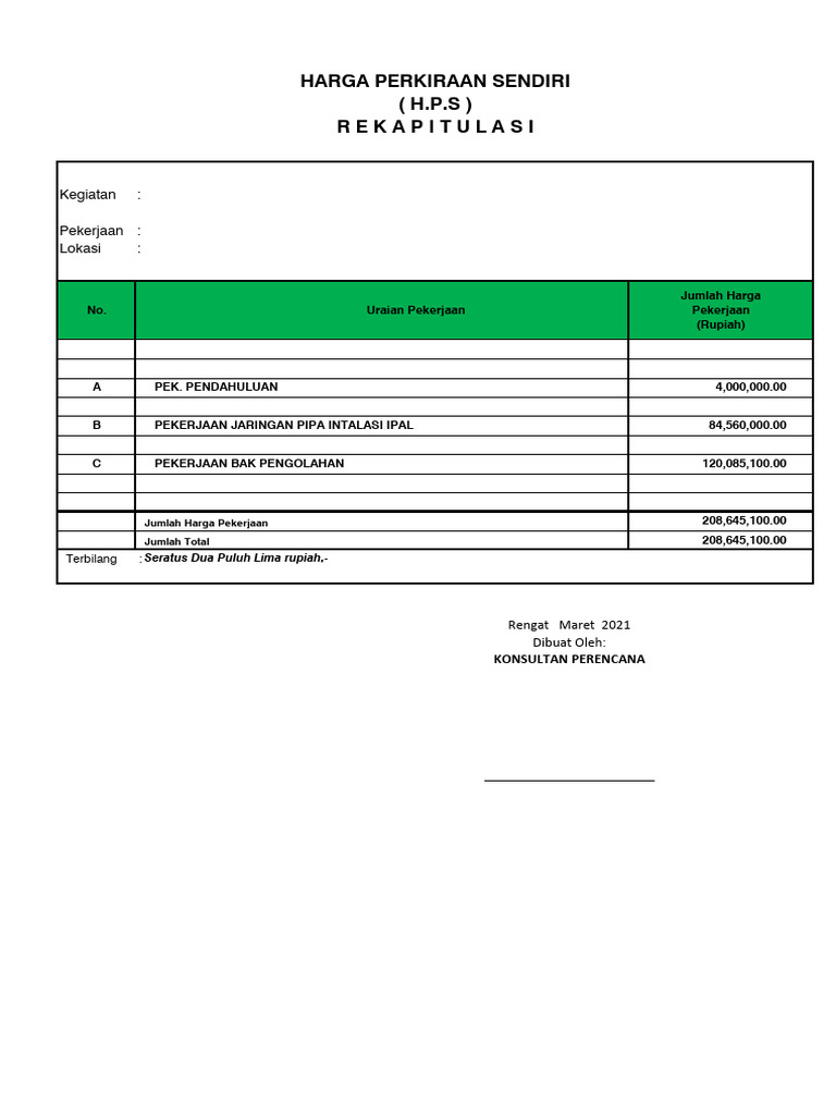 RAB Pembuatan IPAL dan Biaya Terkait | PDF