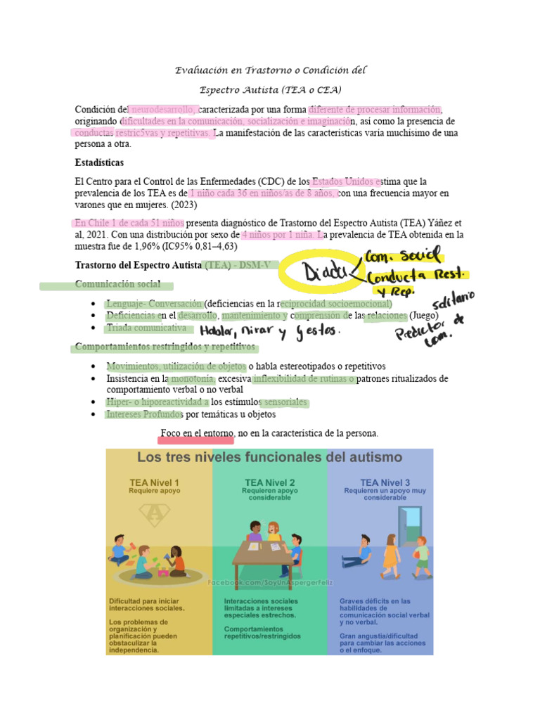 Evaluación del TEA: Guía Práctica | PDF | Espectro autista | Medicina ...