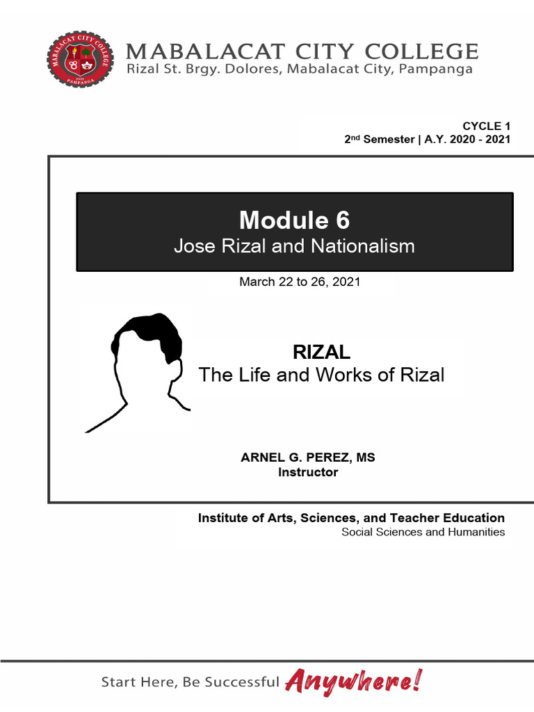 Module 6 in The Life and Works of Rizal | PDF | Philippines