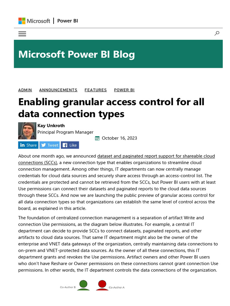 Powerbi Microsoft Com en Us Blog Enabling Granular Access Control For All Data C | PDF | Mobile ...