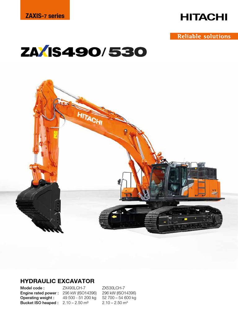 Hitachi_ZX490_530-7_excavators_preliminary-brochure | PDF | Piston | Pump