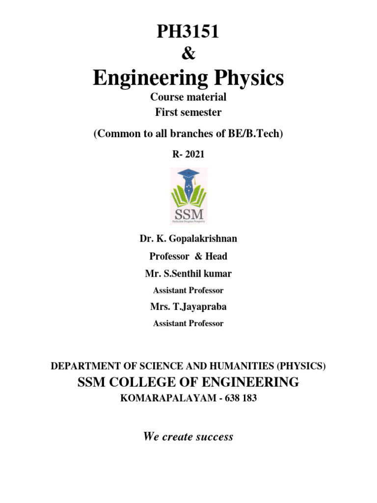 PH3151 Engineering Physics UNIT 1-30 | PDF | Rotation Around A Fixed ...