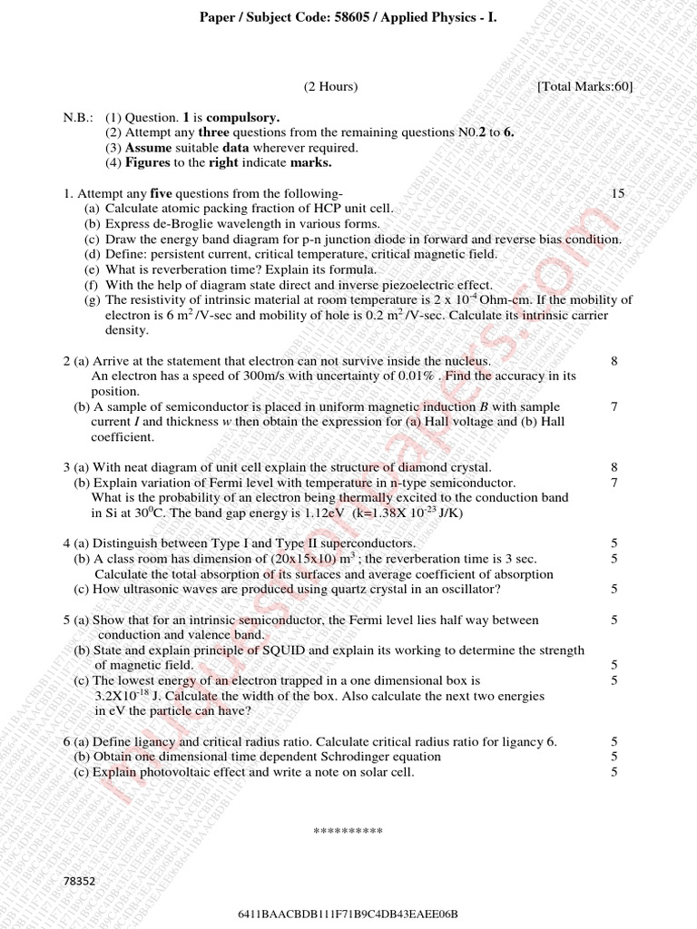 FE SEM1 PHY1-Question by Maha | PDF