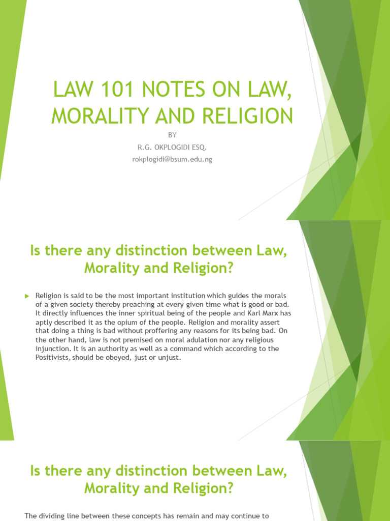 Slides On Law Morality and Religion | PDF | Morality | Justice