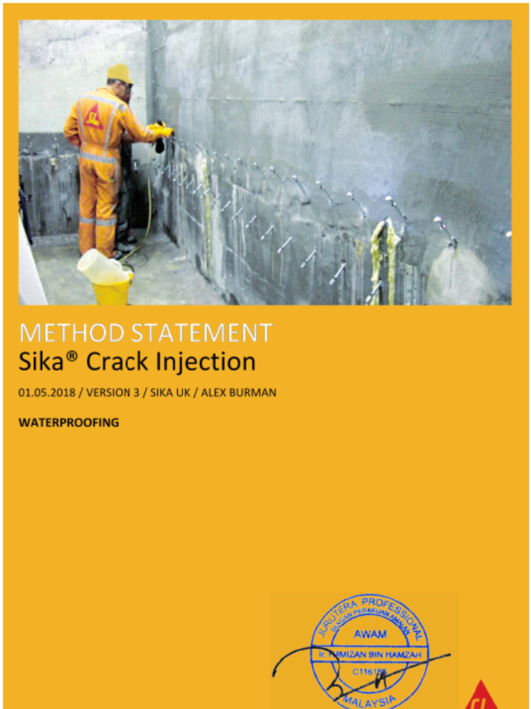 01.sika Crack Injection | PDF | Pump | Waste