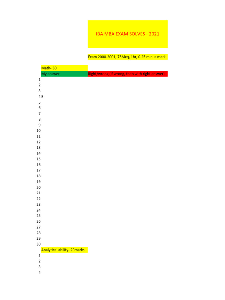 Iba Mba Question Solves | PDF