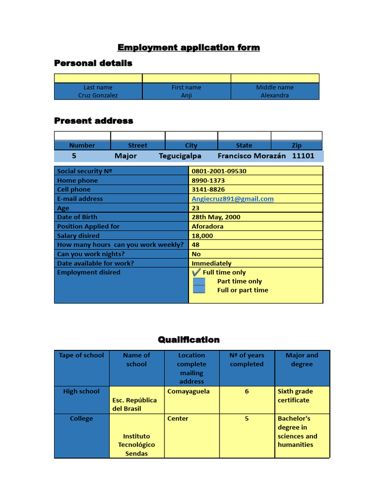 Job Application Form-2 | PDF