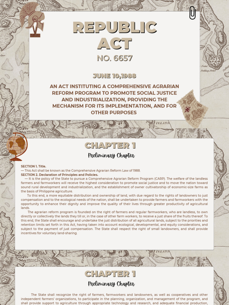 History - Republic Act No.6657 | PDF | Agriculture | Leasehold Estate
