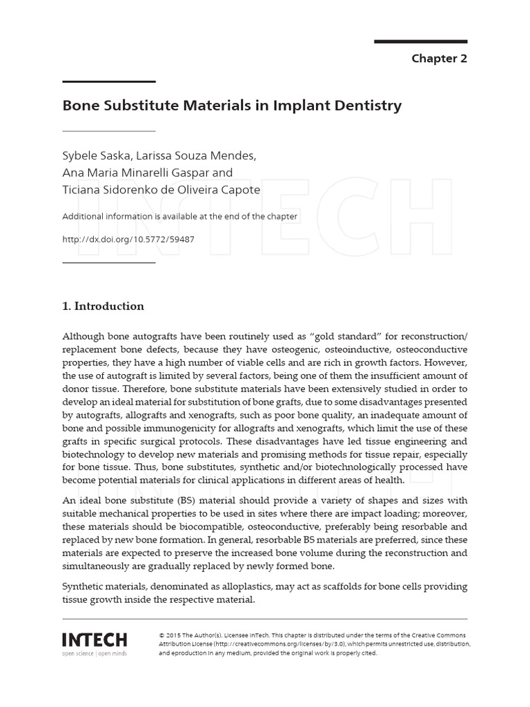 Bone Substitute Materials in Implant Dentistry | PDF | Bioceramic ...