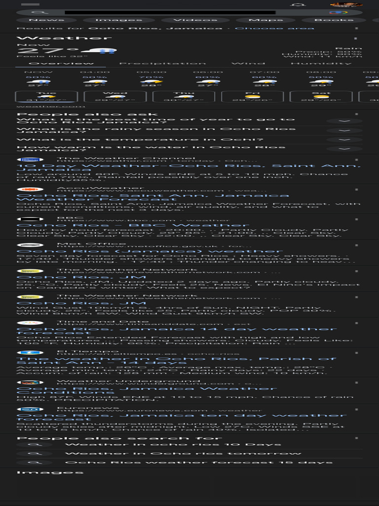 Ocho Rios Jamaica Weather Update | PDF | Weather | Rain