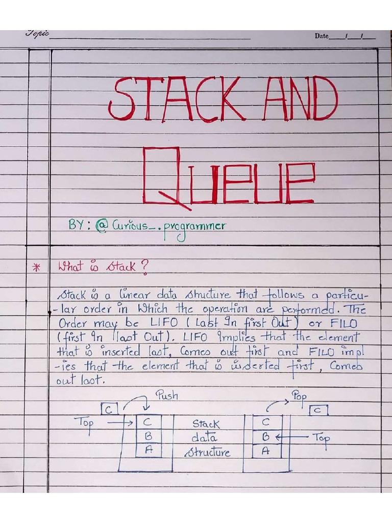 Stack & Queue in Data Stracture | PDF