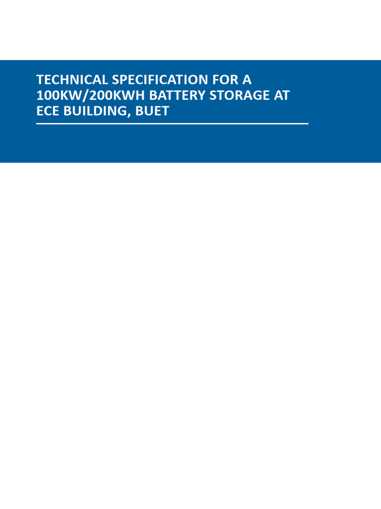 100kW Battery Storage Technical Specs | PDF | Electrical Grid ...
