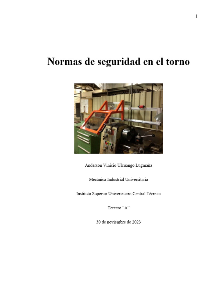 Normas de Seguridad en El Torno | PDF