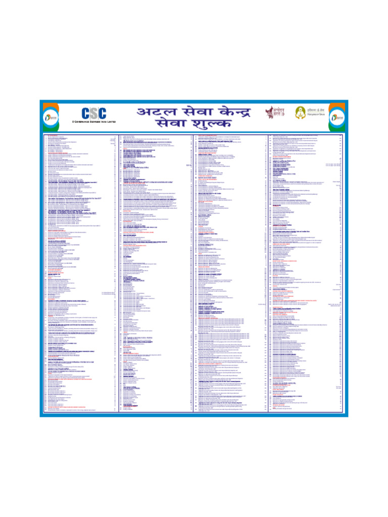 CSC Services and Rate List PDF | PDF | Welfare | Agriculture
